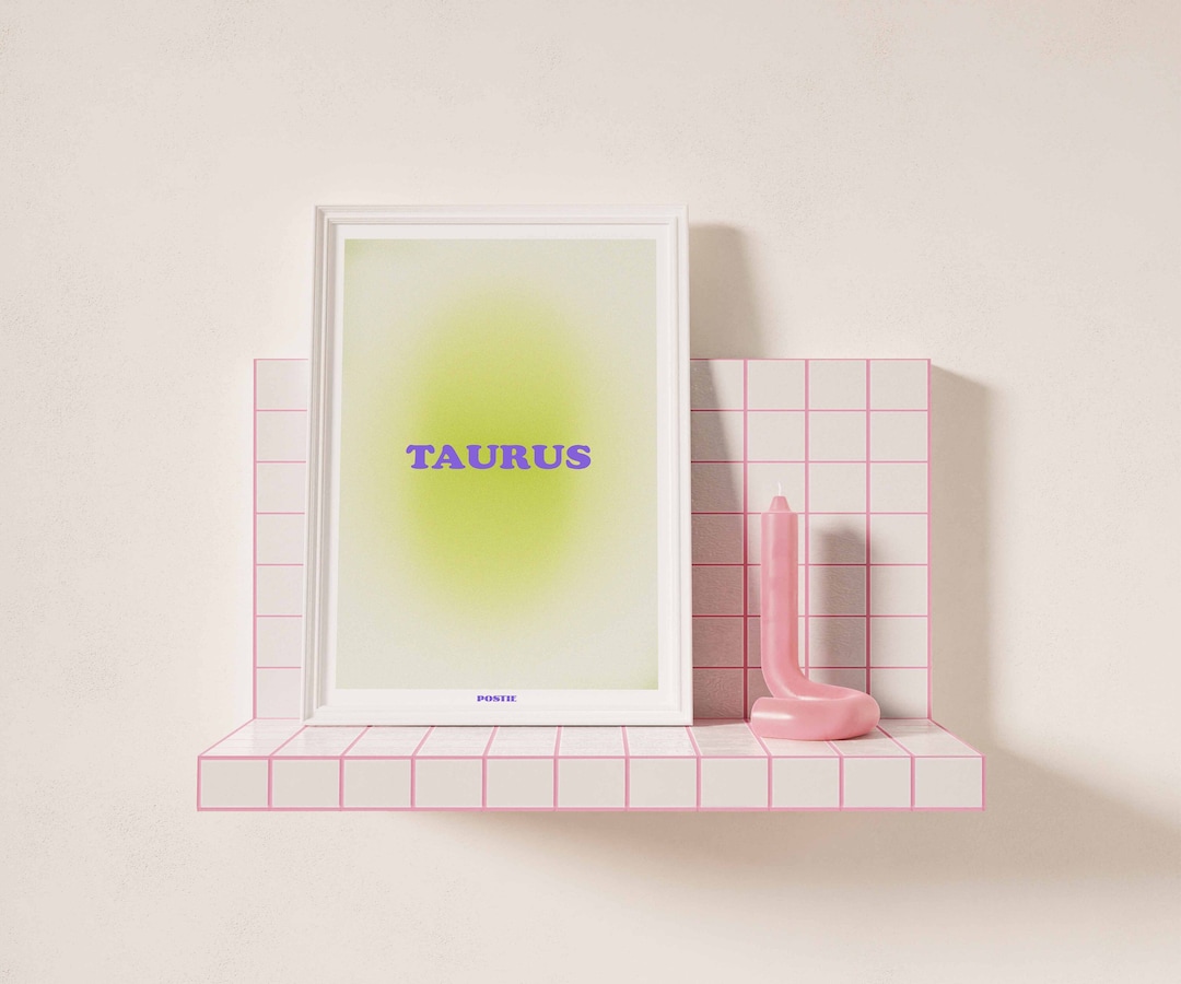 Taurus Aura Poster, Gradient Aura Art Print, Taurus Art, Gift ...