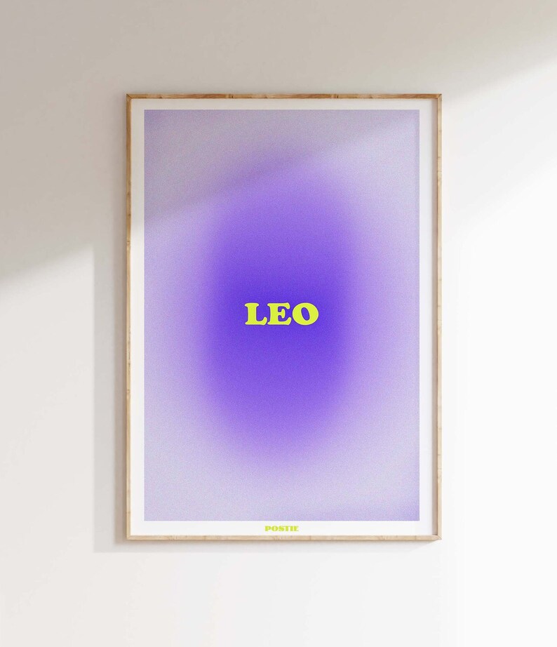 Leo Purple Aura Poster, Gradient Aura Art Print, Leo Art, Astrology ...
