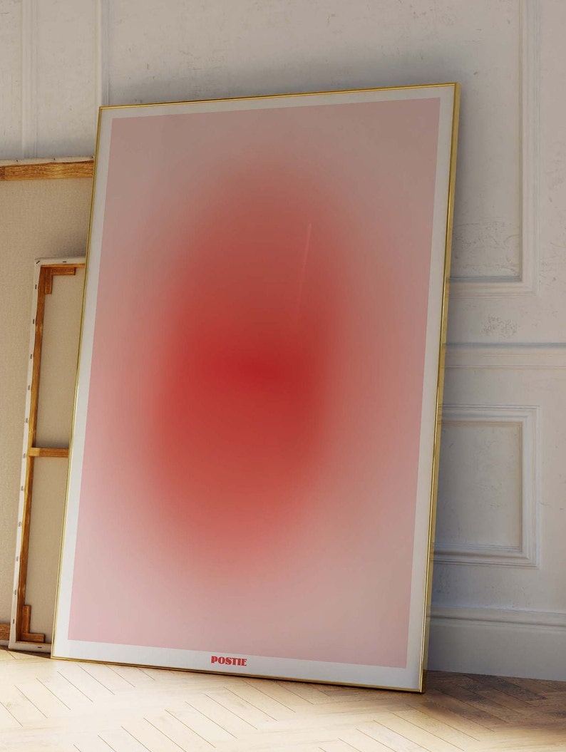 Red Aura Poster, Gradient Aura Art, Pink Aura Wall Art Print - Etsy