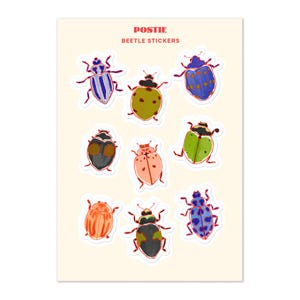 Beetle Sticker Sheet | Bug Sticker Sheet | Nature Stickers | Spring ...