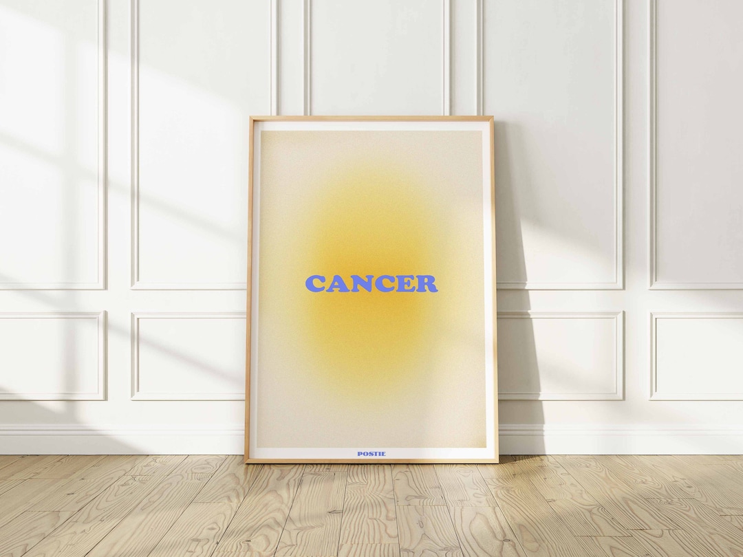 Zodiac Yellow Aura Poster, Gradient Aura Art Print, Cancer Art ...