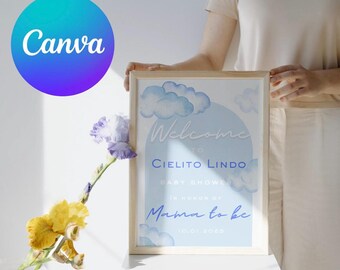 Cielito Lindo Welcome Sign Template, Mexican Baby Shower Clouds Theme ...