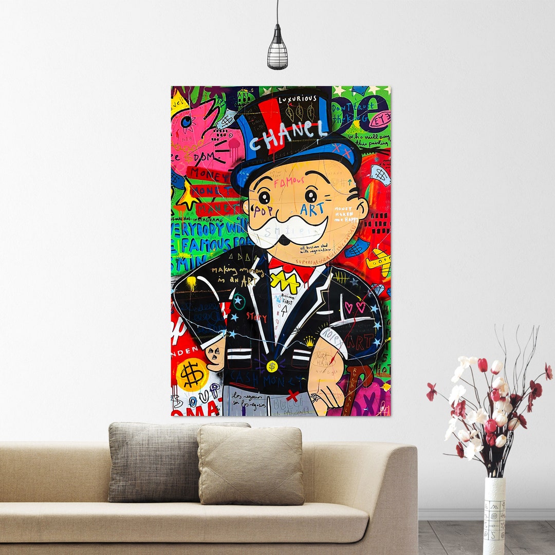 Monopoly Art , Canvas Prints, Pop Art Decor, Large Wall Art, Trendy Pop ...
