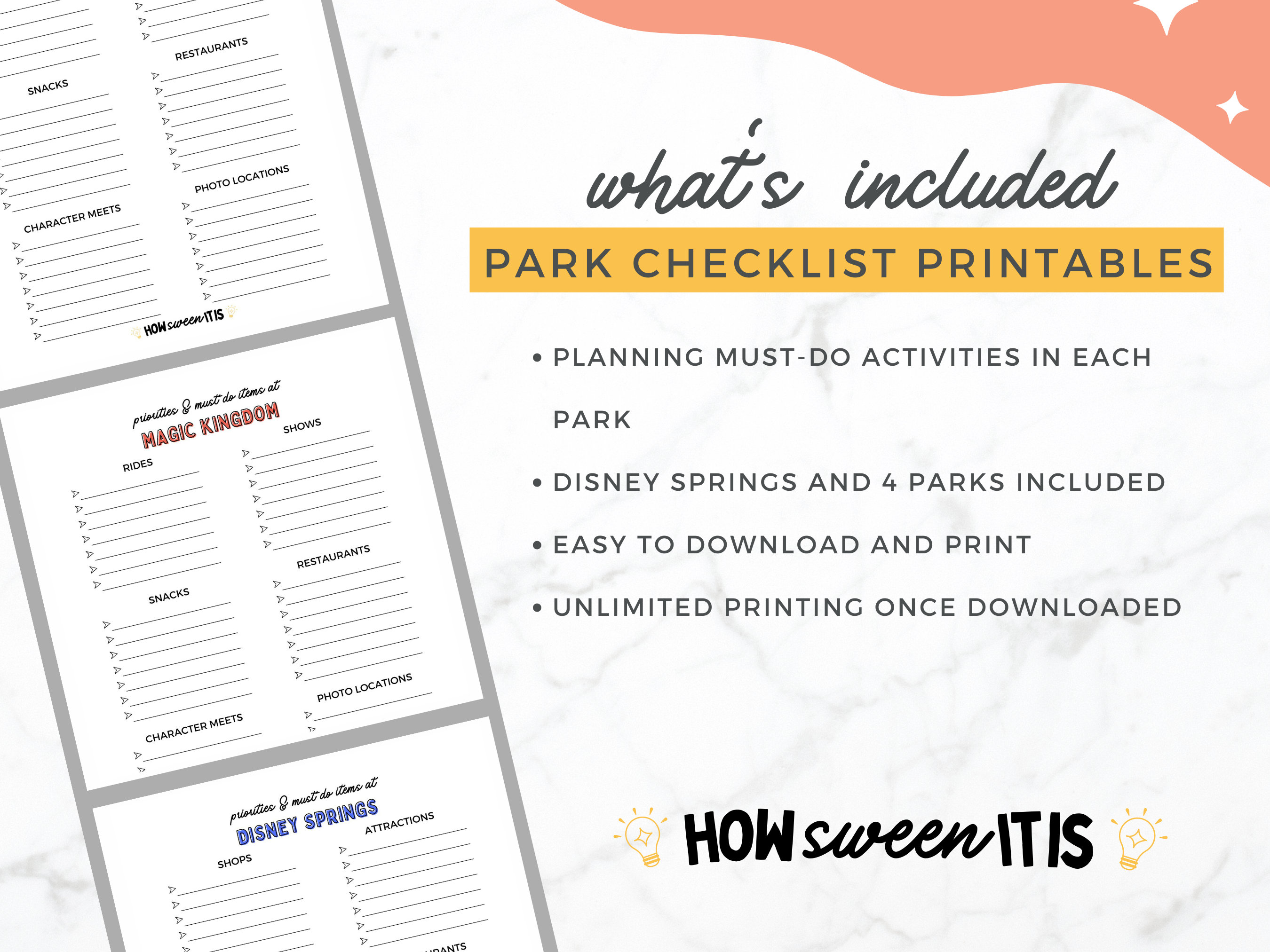 Disneyworld Vacation Planning Printables | WDW Itinerary | Disneyworld ...