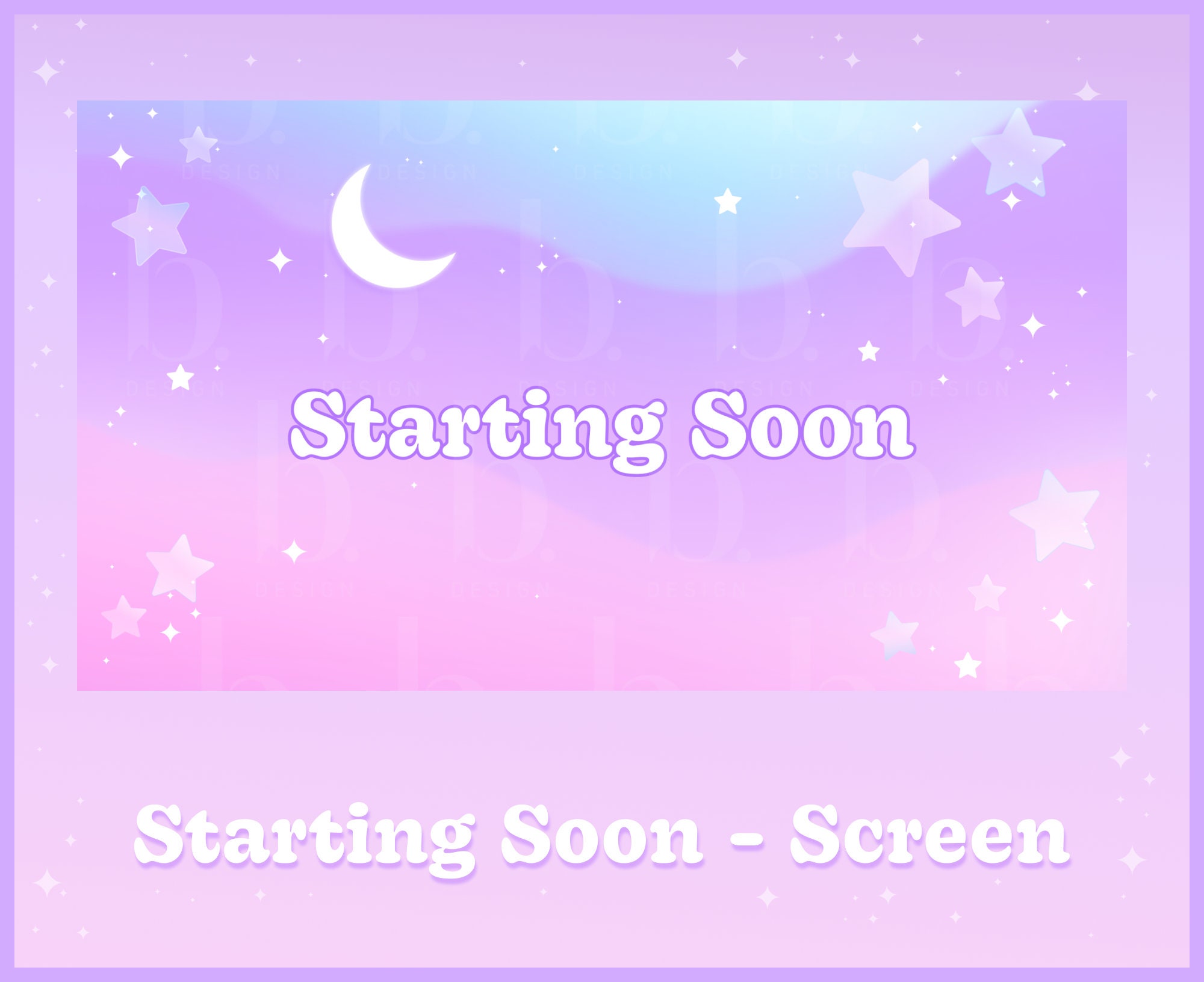 4X Pastel Twitch Screens Starry Pastel Offline Starting Soon BRB Stream ...