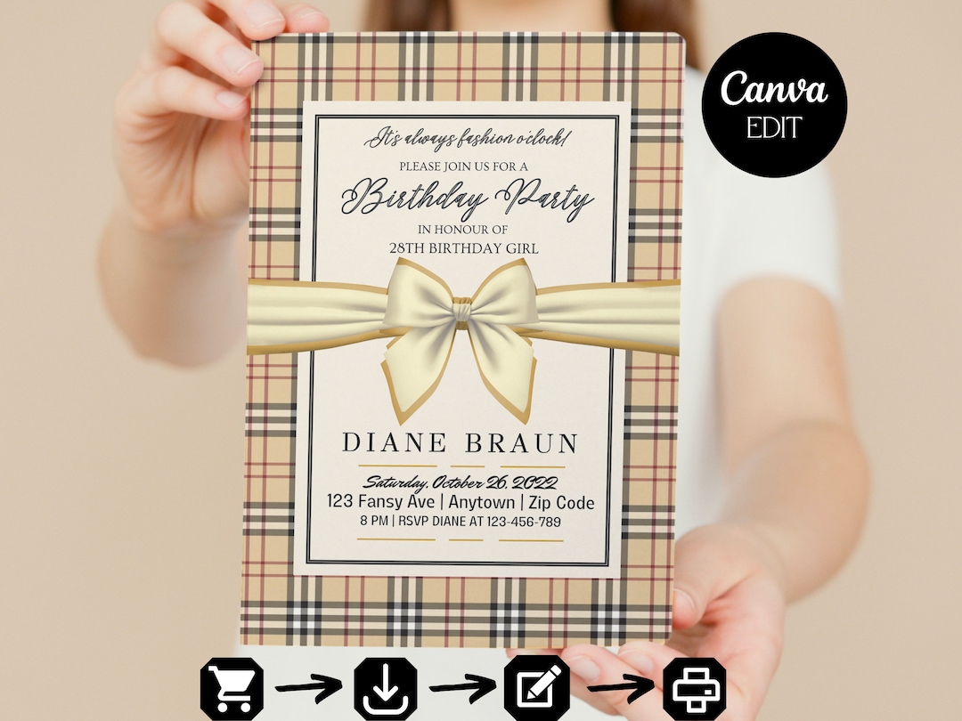 Classy & Chic Birthday Party Invitation Template for Her, Designer ...