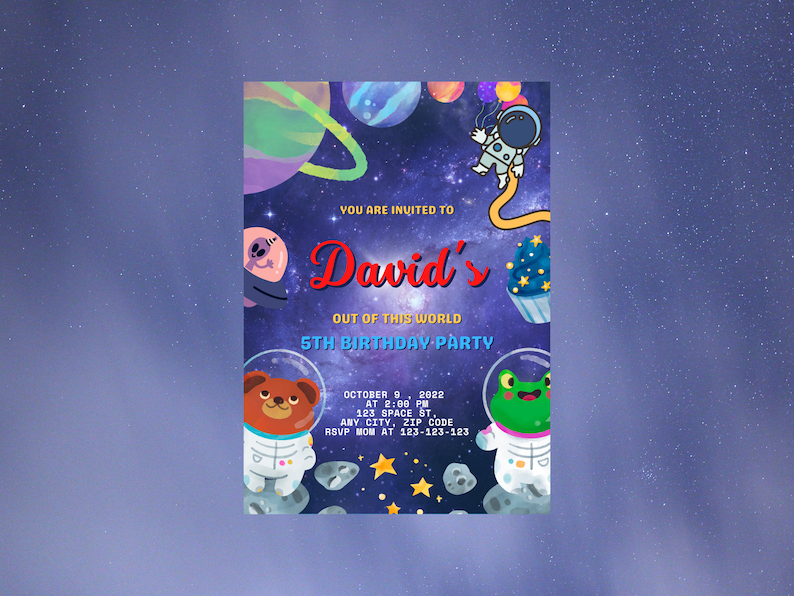 Out of This World Birthday Invitation Template Boys & Girls - Etsy