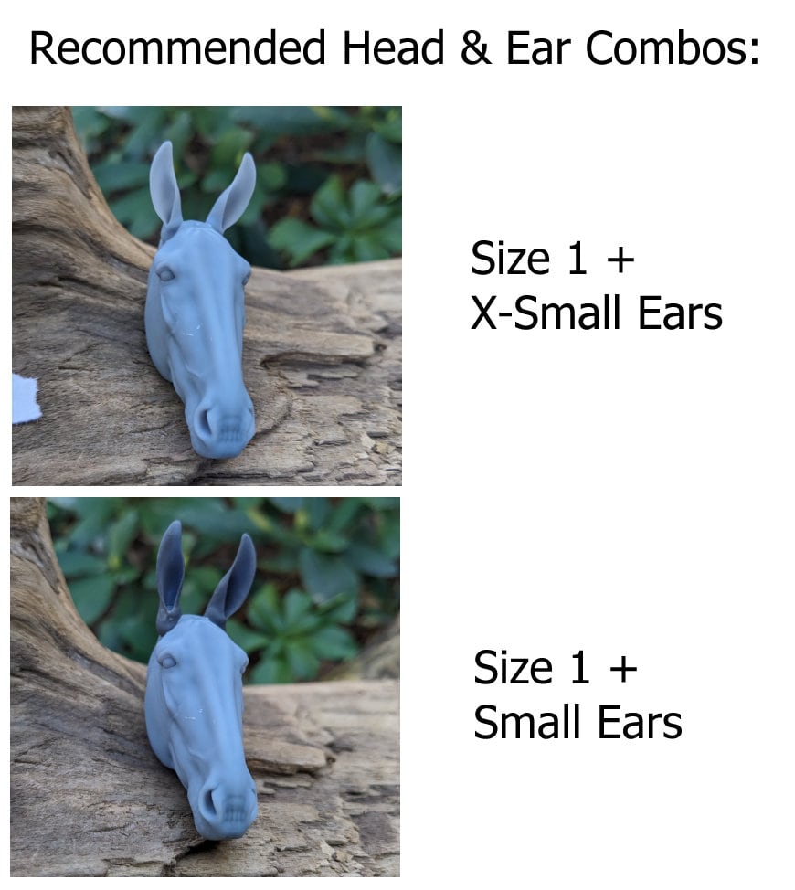 RESIN 1:9 Mule "daisy" Replacement Head + Ears for Customizing Breyer ...