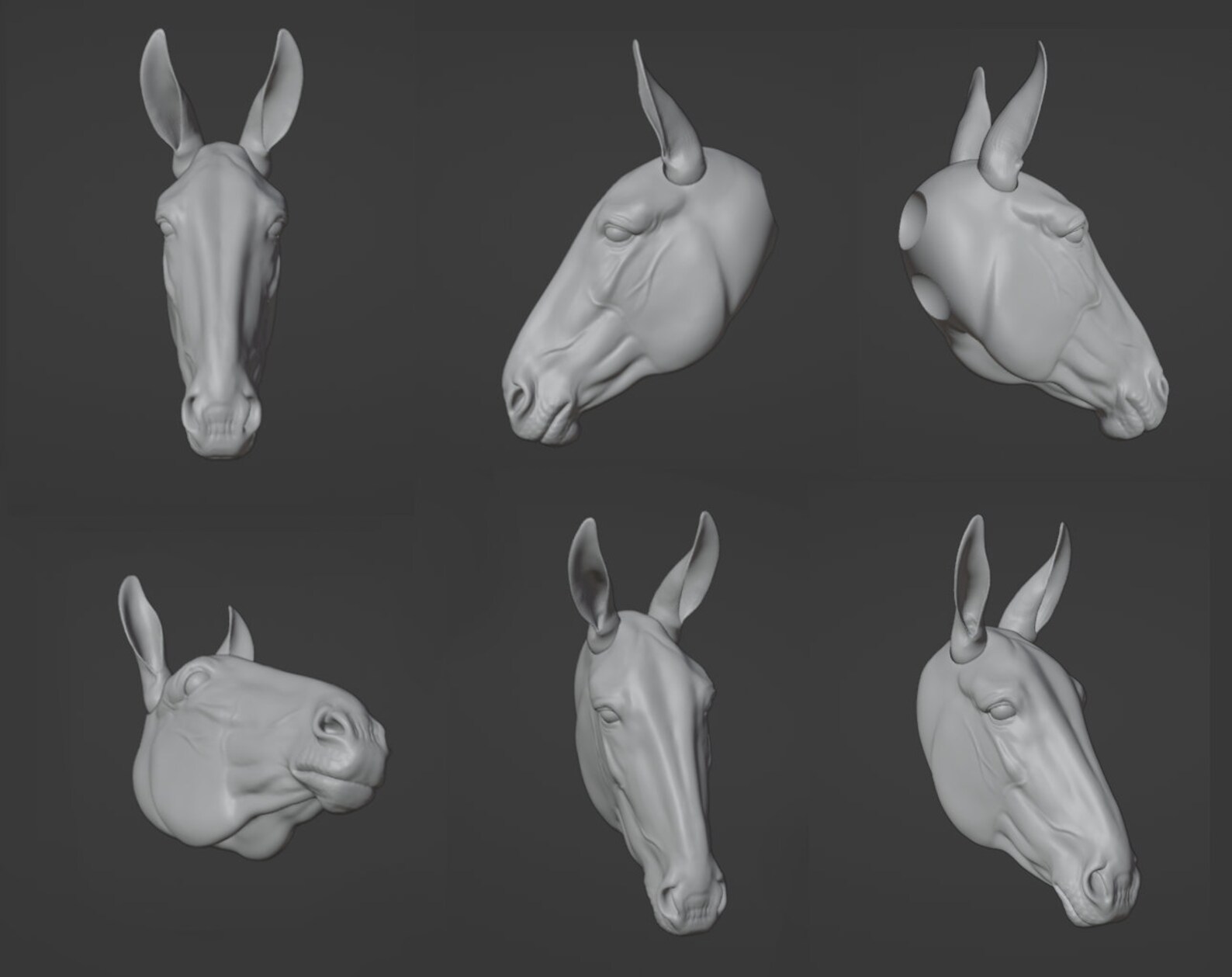 RESIN 1:9 Mule "daisy" Replacement Head + Ears for Customizing Breyer ...