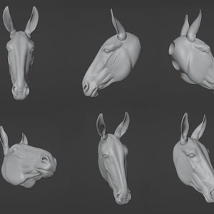 RESIN 1:9 Mule "daisy" Replacement Head + Ears for Customizing Breyer ...