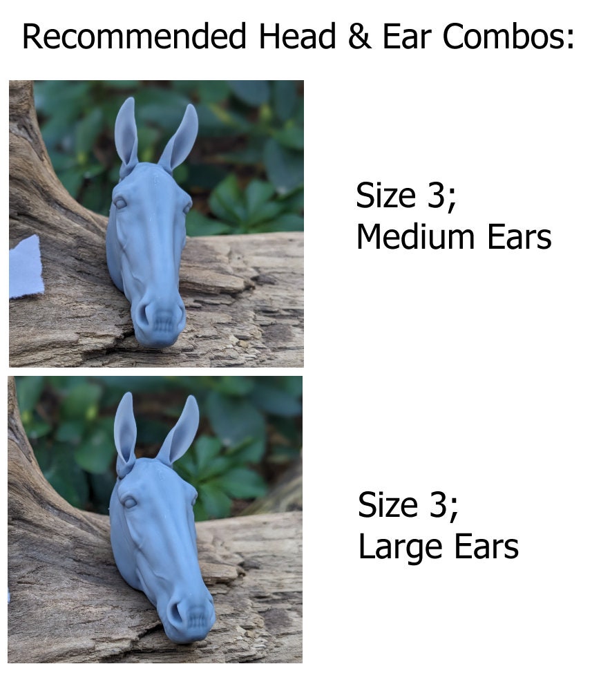 RESIN 1:9 Mule "daisy" Replacement Head + Ears for Customizing Breyer ...