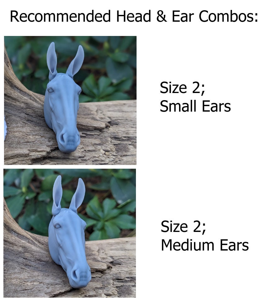 RESIN 1:9 Mule "daisy" Replacement Head + Ears for Customizing Breyer ...
