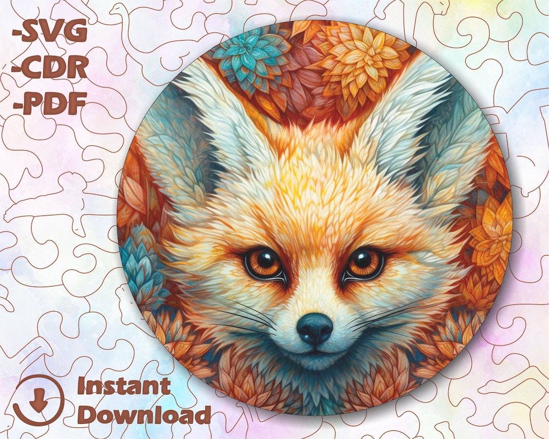 Fox Puzzle - Laser Cut Files, Wooden Jigsaw Puzzles, Puzzles for Adults ...