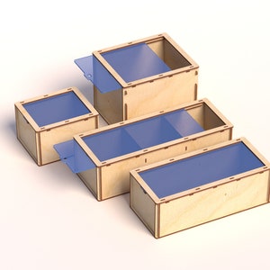 Sliding Lid Boxes - Laser Cut Files. Wooden Packing / SVG Pattern ...