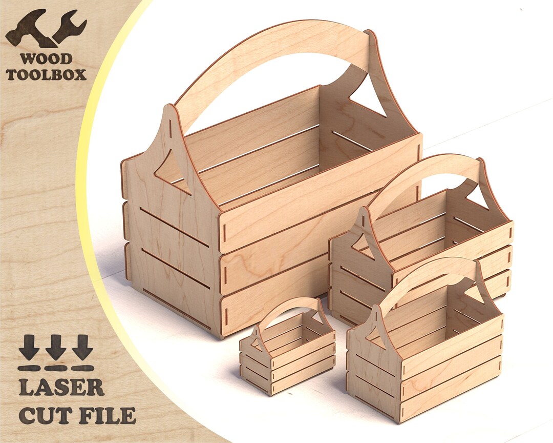 Set of Decorative Baskets – Laser Cut Files. Wooden Flower Basket SVG ...