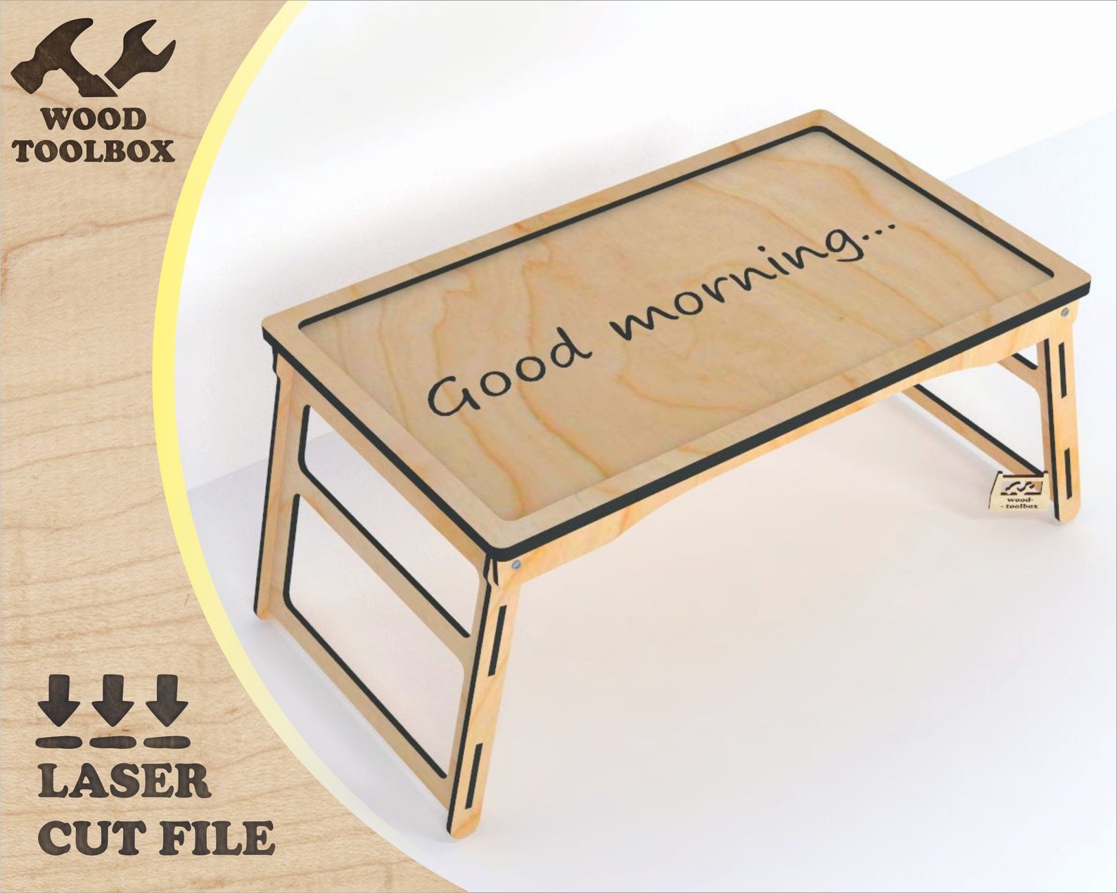 Breakfast Table - Laser Cut Files. Little Tray for Bed. Vector Plans ...