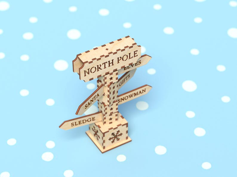 Christmas Sign Post - Laser Cut Files Svg, Christmas Design Sublimation ...