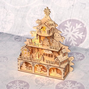 Christmas Scene - Xmas Tree - Laser Cut Files. Laser Cut Project Plan ...