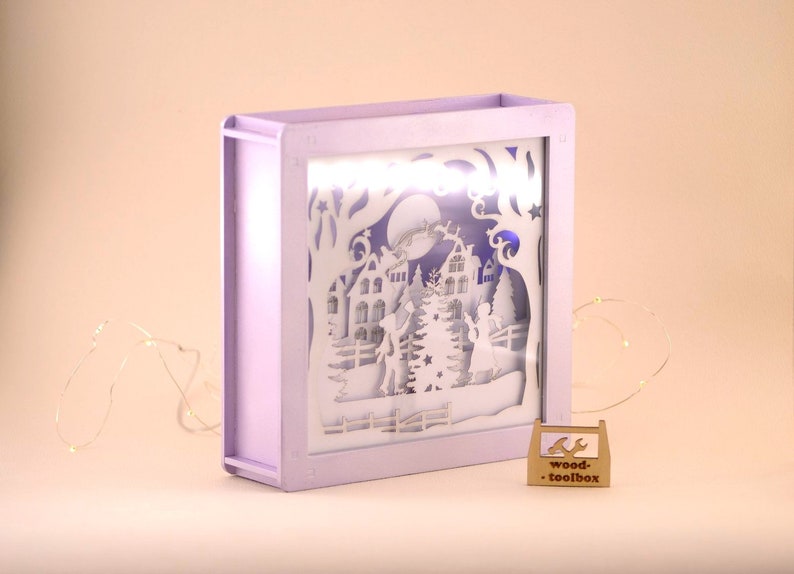 Christmas Light Box Laser Cut Files. Christmas Wooden and - Etsy