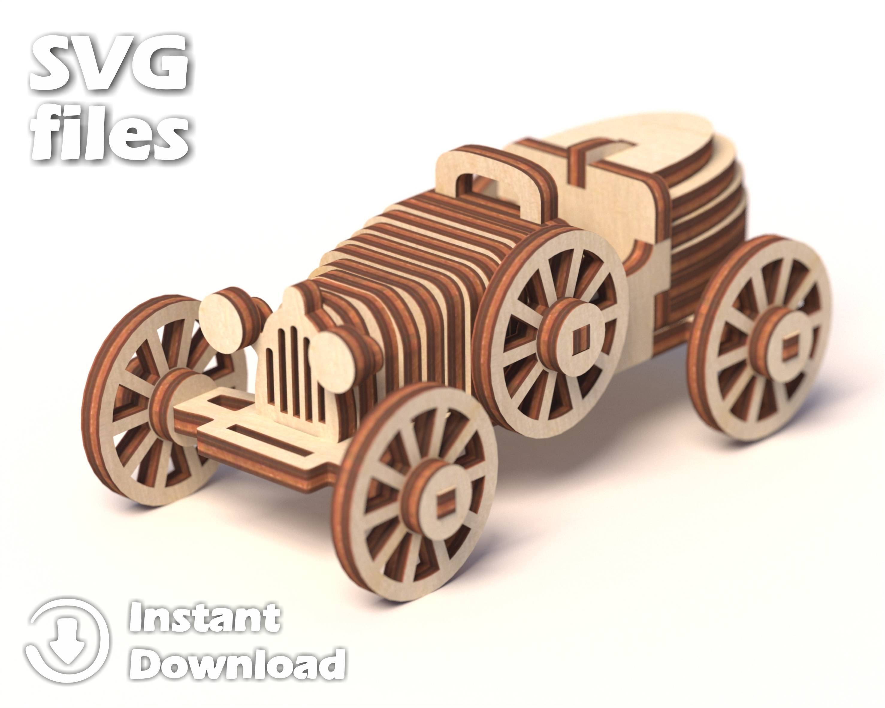 Laser Cut Retro Car Var.2 Retro Car Model From the - Etsy