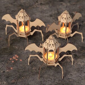 Halloween Spider Lamp - Laser Cut File. 3D Wooden Lamp / Halloween ...