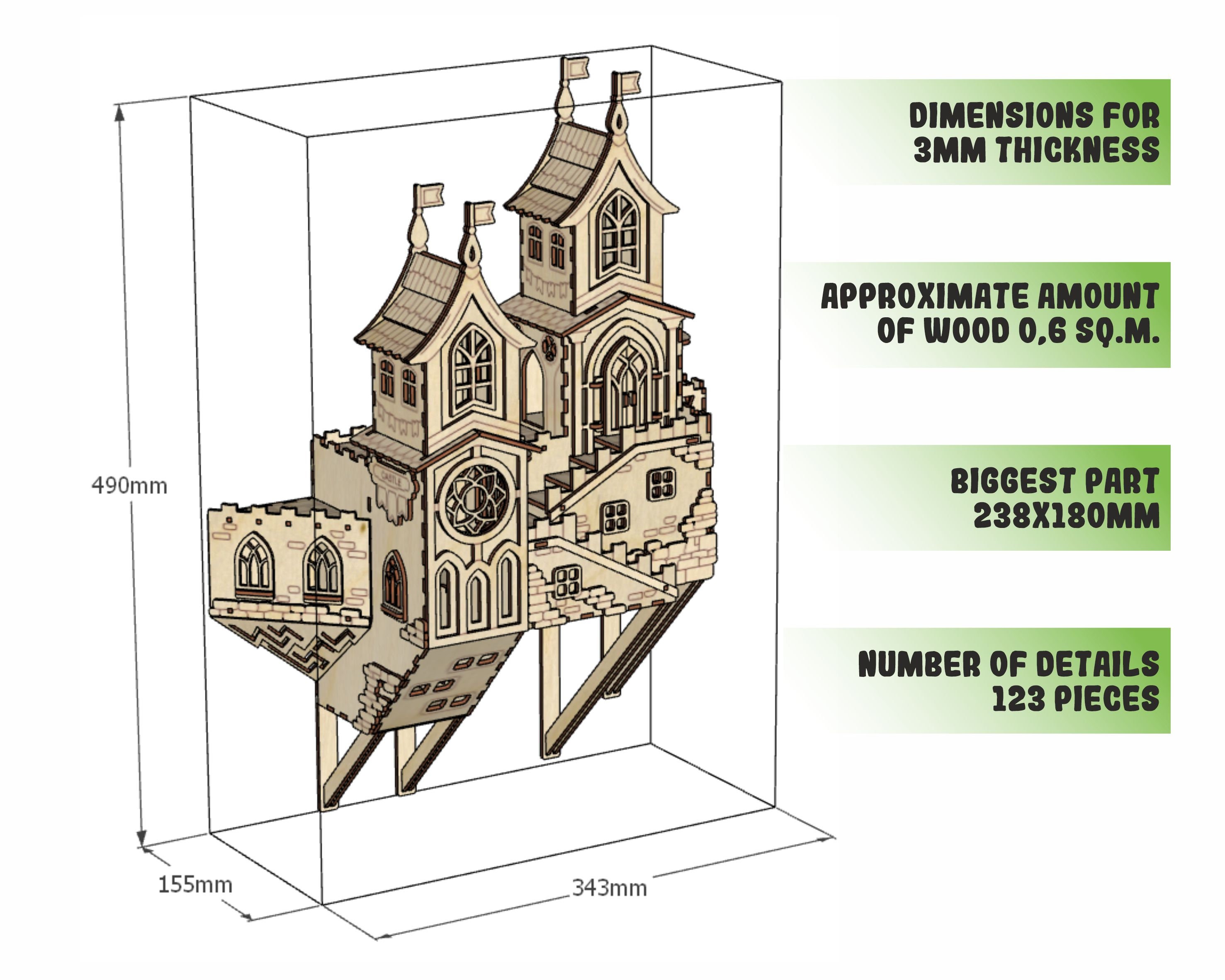 Hanging Chateau - Wall Decoration - Laser Cut Files. Magic Hanging ...