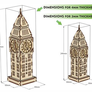 Big Ben - Safe - Laser Cut File. Famous Building Model Pattern ...