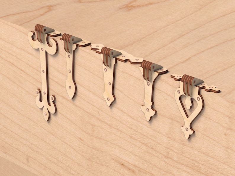 Hinges for Boxes 90 Degrees - Laser Cut Files. Hinge Templates for ...