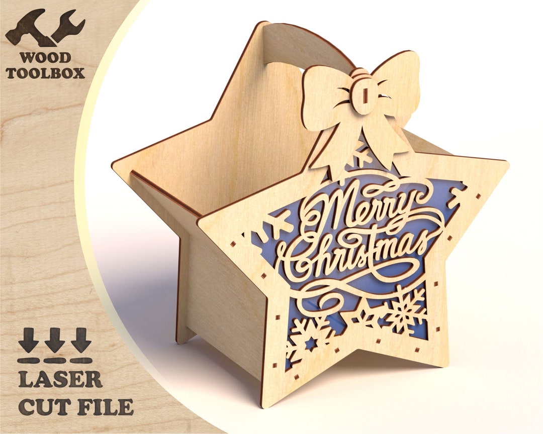 Star Christmas Box Laser Cut Files (svg, Dxf, Pdf, Ai, Cdr Digital ...