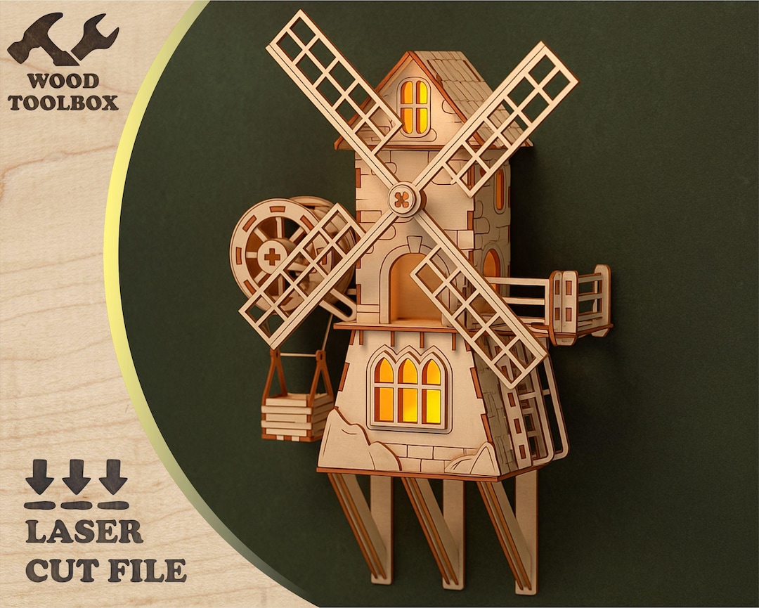 Laser Cut Windmill – SVG File for CNC, Glowforge & Laser Cutters ...