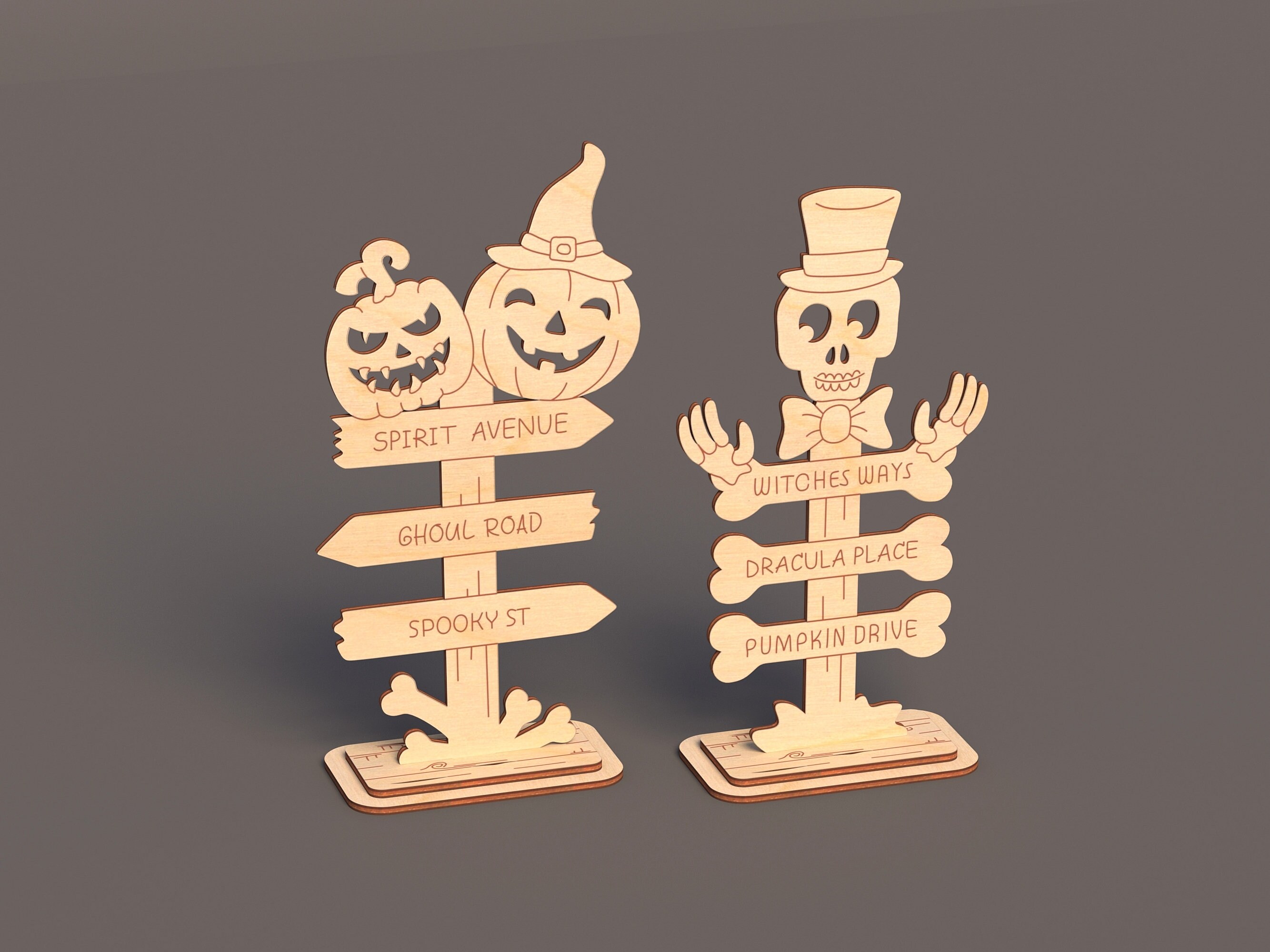 Halloween Figures - Laser Cut Files. Decorations for Halloween Party ...