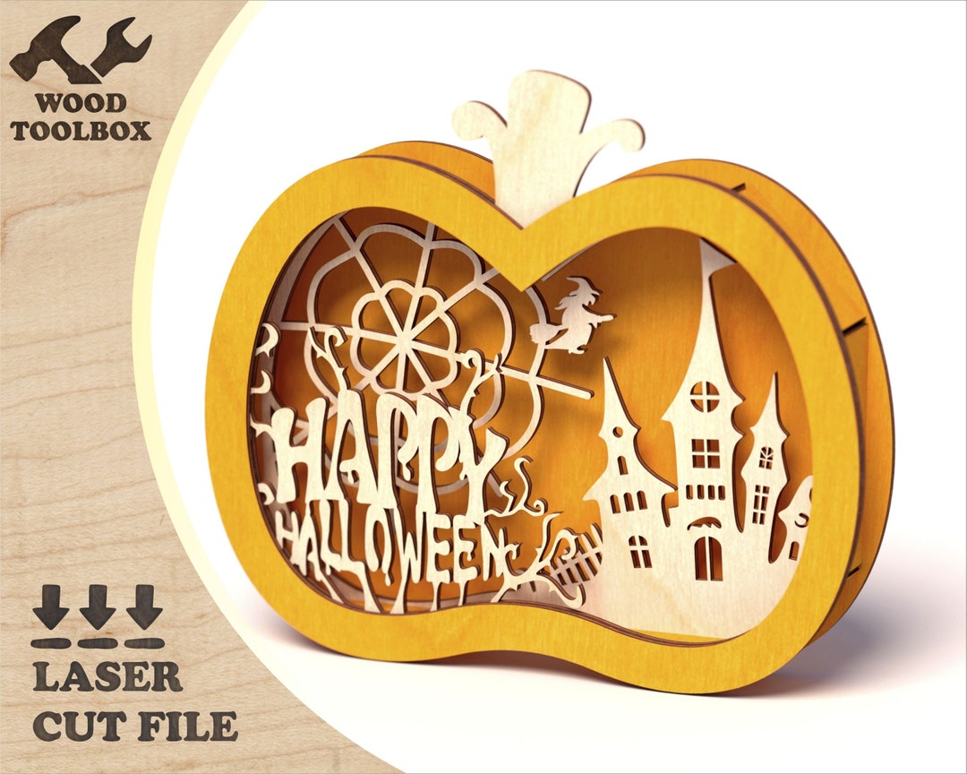Halloween Pumpkin - Laser Cut File. SVG Halloween Lightbox Laser File ...