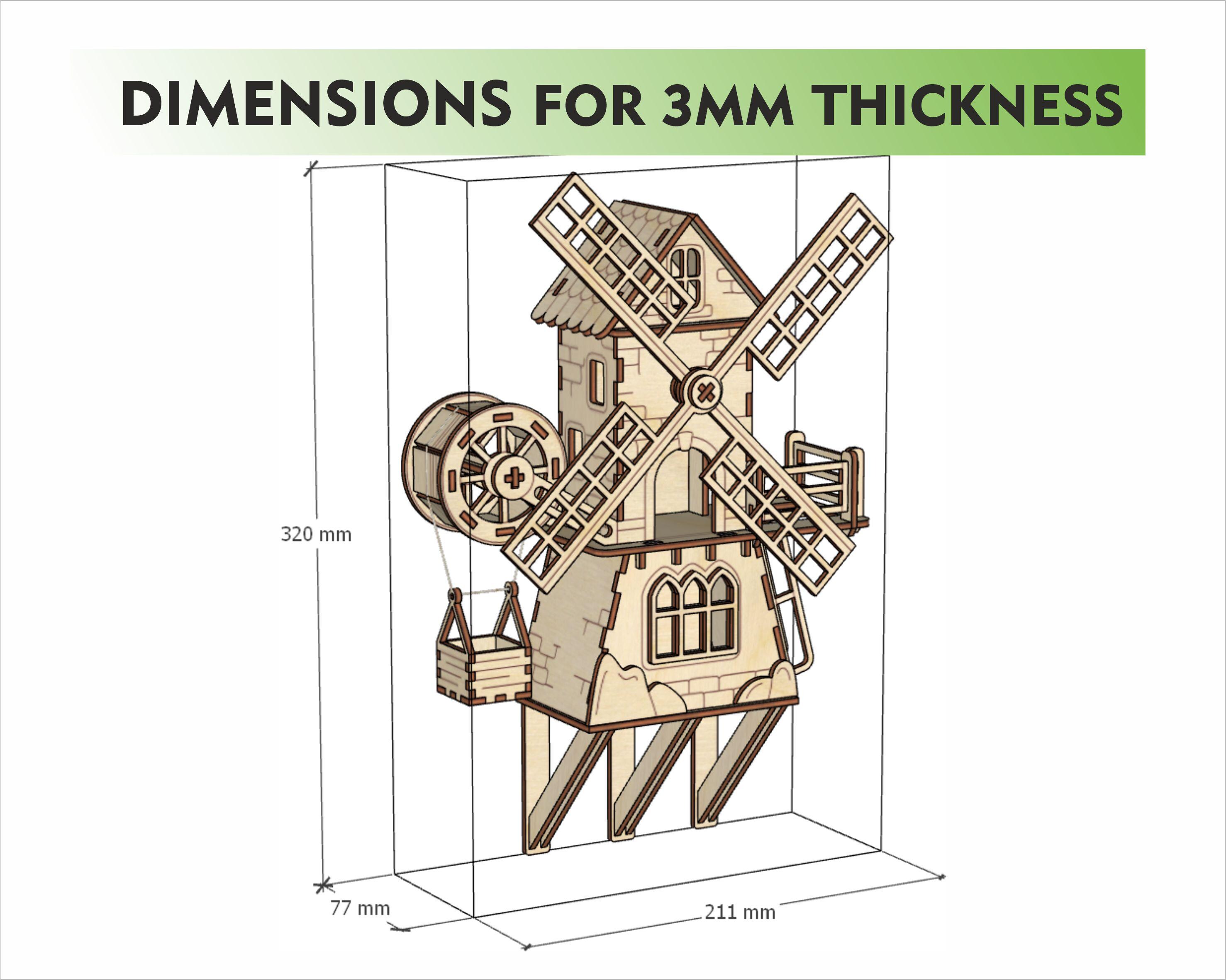 Laser Cut Windmill – SVG File for CNC, Glowforge & Laser Cutters ...
