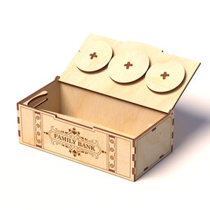 Wooden Box-safe With Combination Lock - Laser Cut Files. SVG Template ...