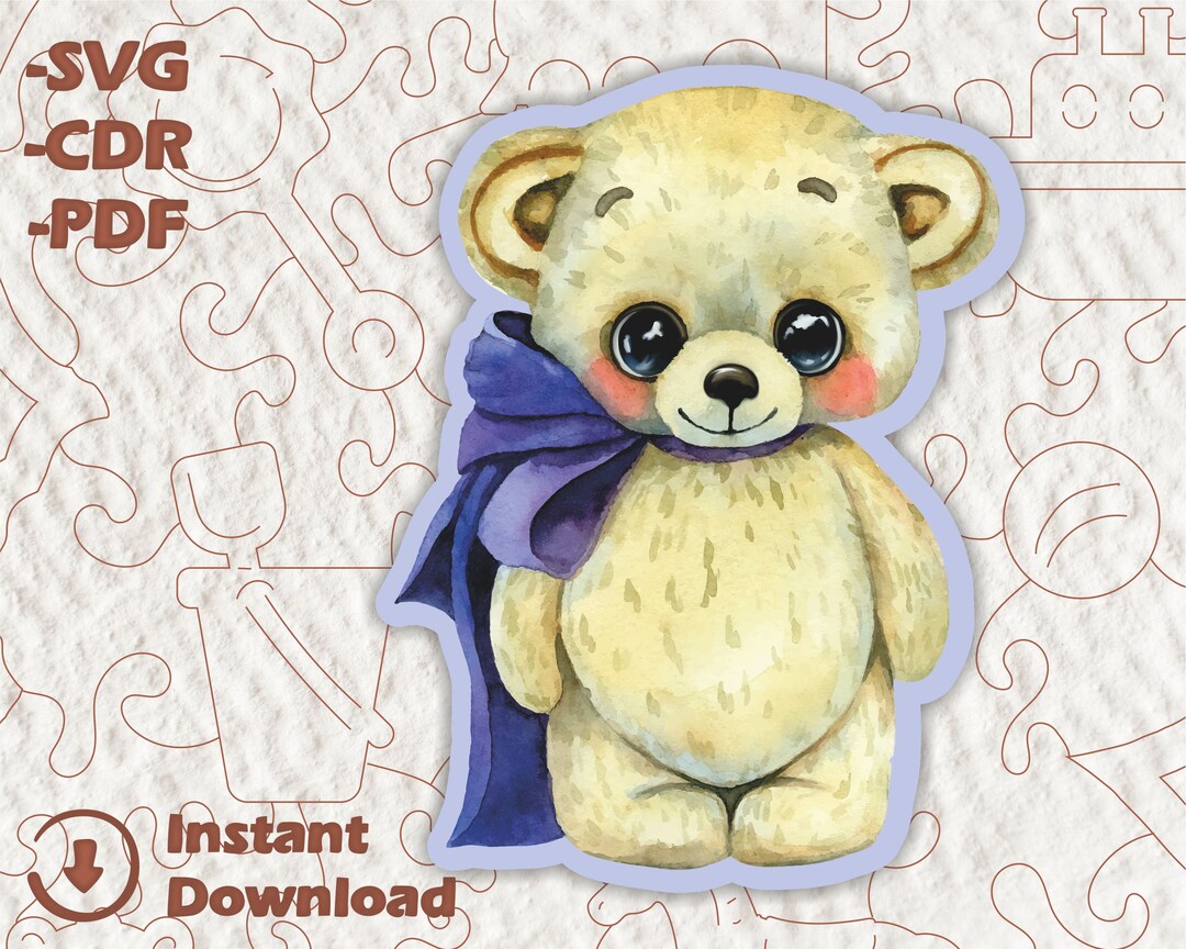 Teddy Bear- Laser Cut Files, Puzzle | Vector CNC Project | SVG Files ...
