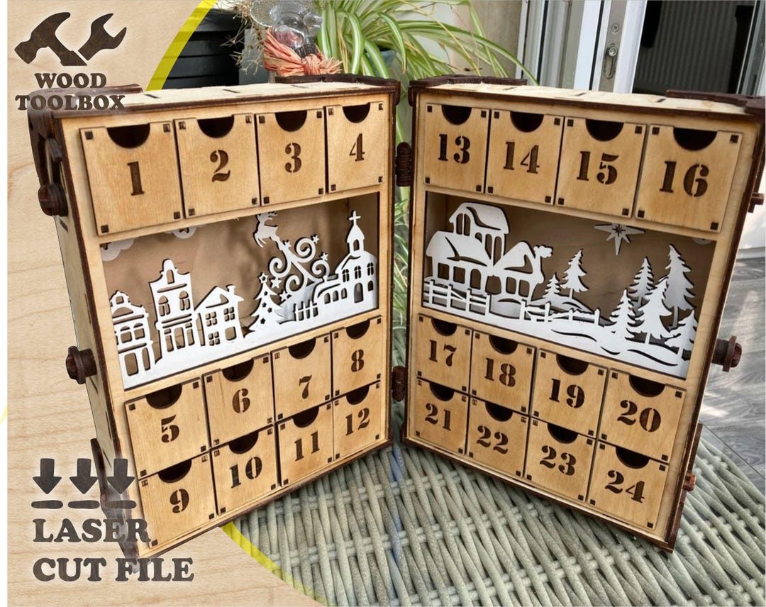 Christmas Book Advent Calendar – Laser Cut - SVG, DXF, AI - Christmas ...