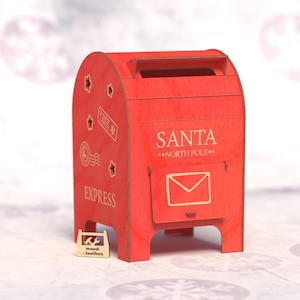 Santa's Mailbox - Laser Cut Files. Christmas Postbox Pattern / New Year ...