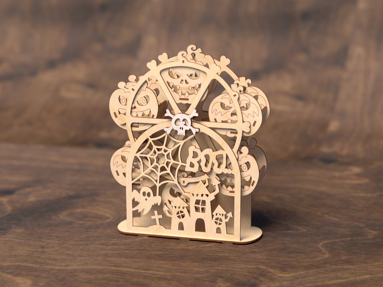 Halloween Wheel Carousel Laser Cut File: SVG DXF Vector Plan - Etsy
