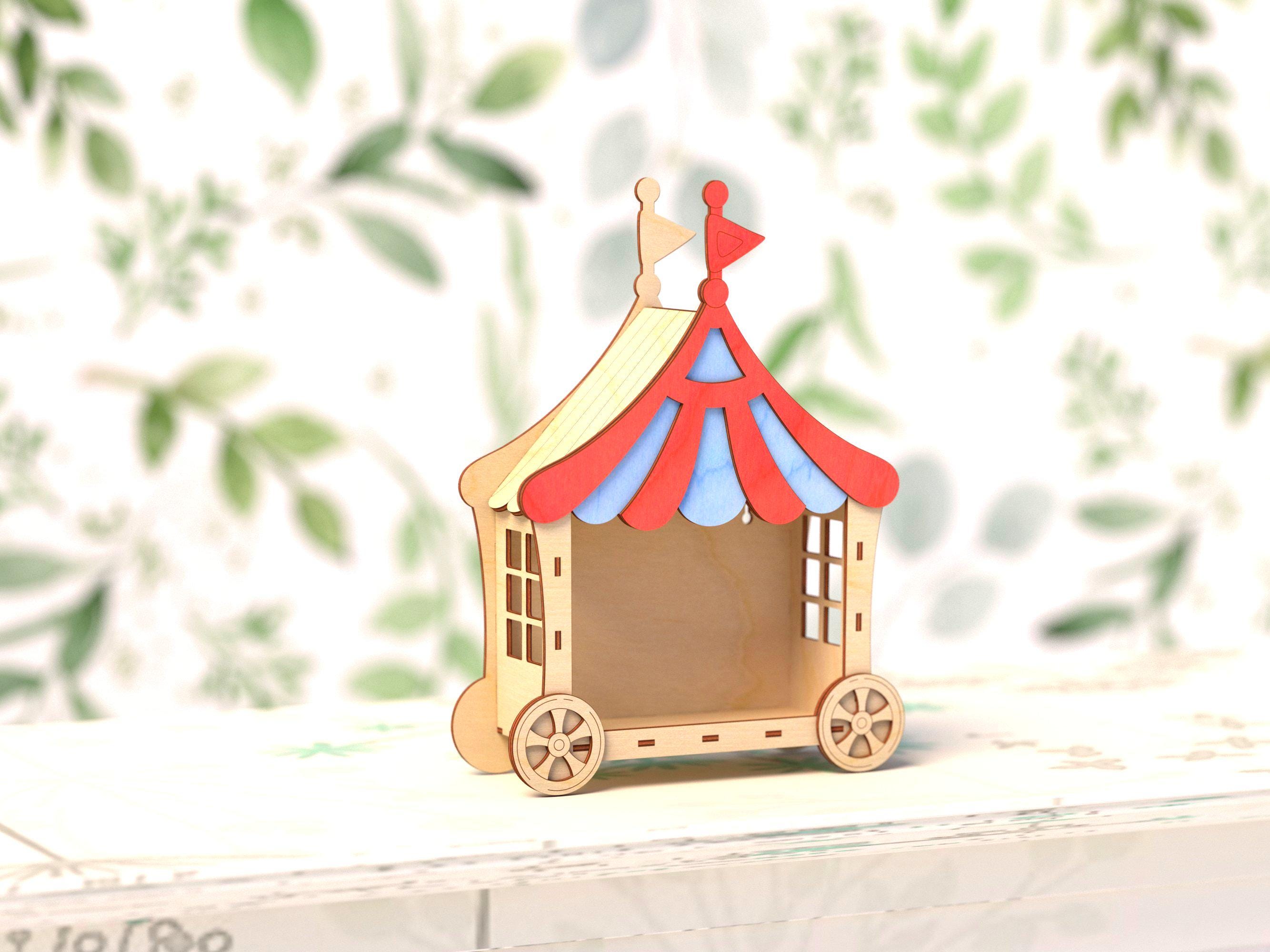 Circus Tent Laser Cut File | Carnival Display Box SVG | Wooden Toy ...