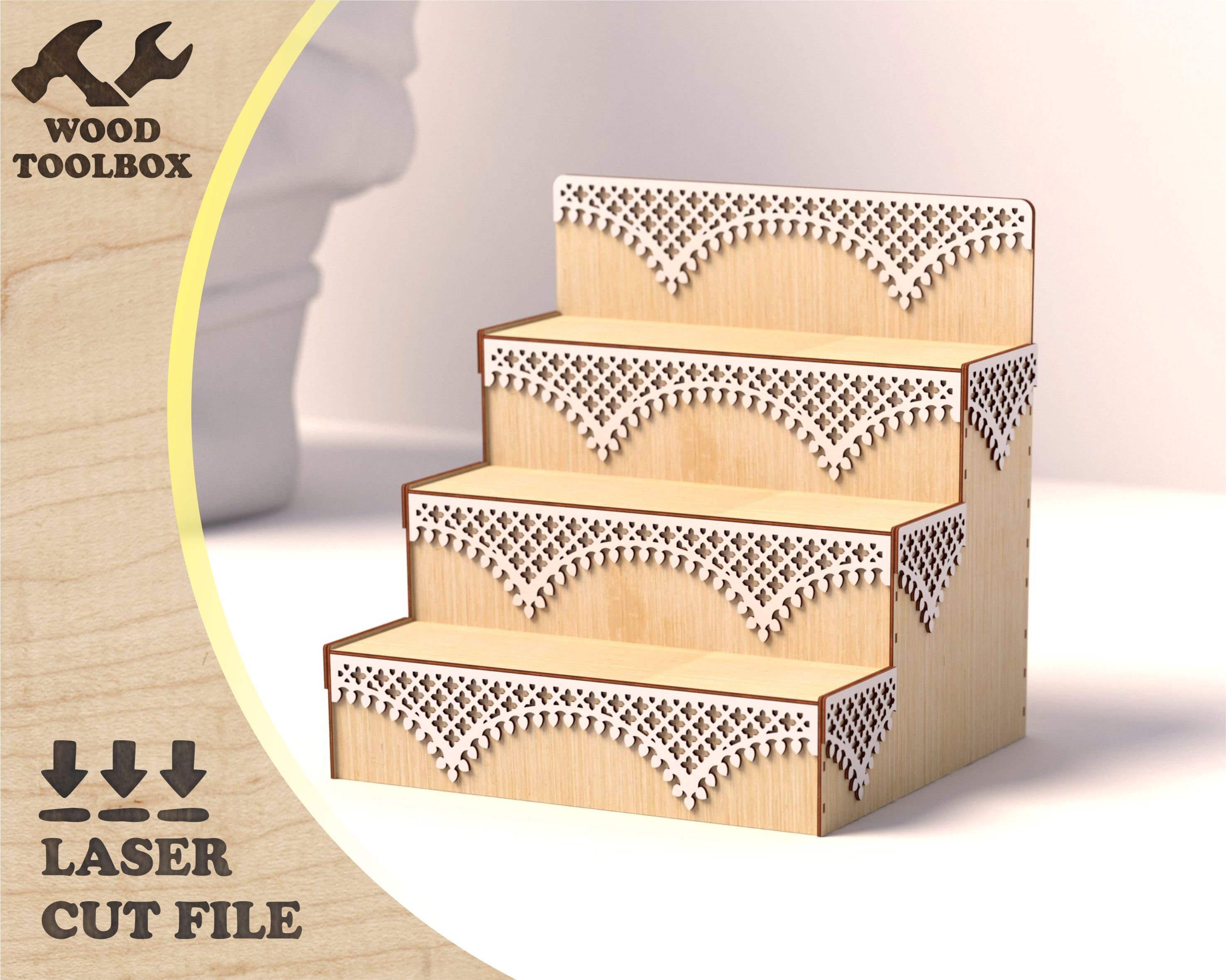 Laser Cut Food Display Stand Template: SVG DXF CDR Vector Files - Etsy