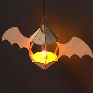 Halloween Bat Lamp - Laser Cut Files. 3d Wooden Lamp SVG / Halloween ...
