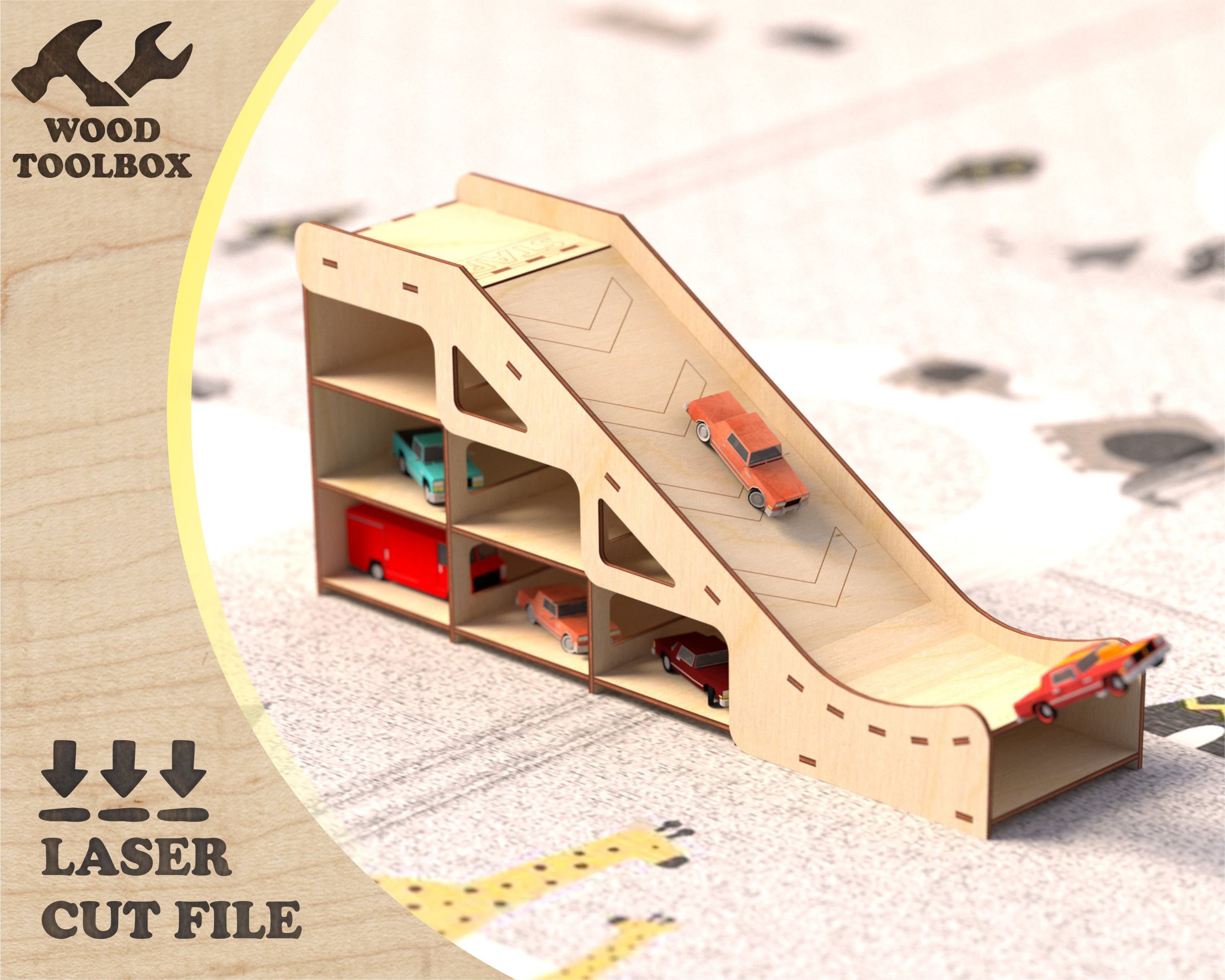 Mini Ramp Car Jumping - Laser Cut Files, Toy Garage (SVG, DXF, CDR) - Etsy