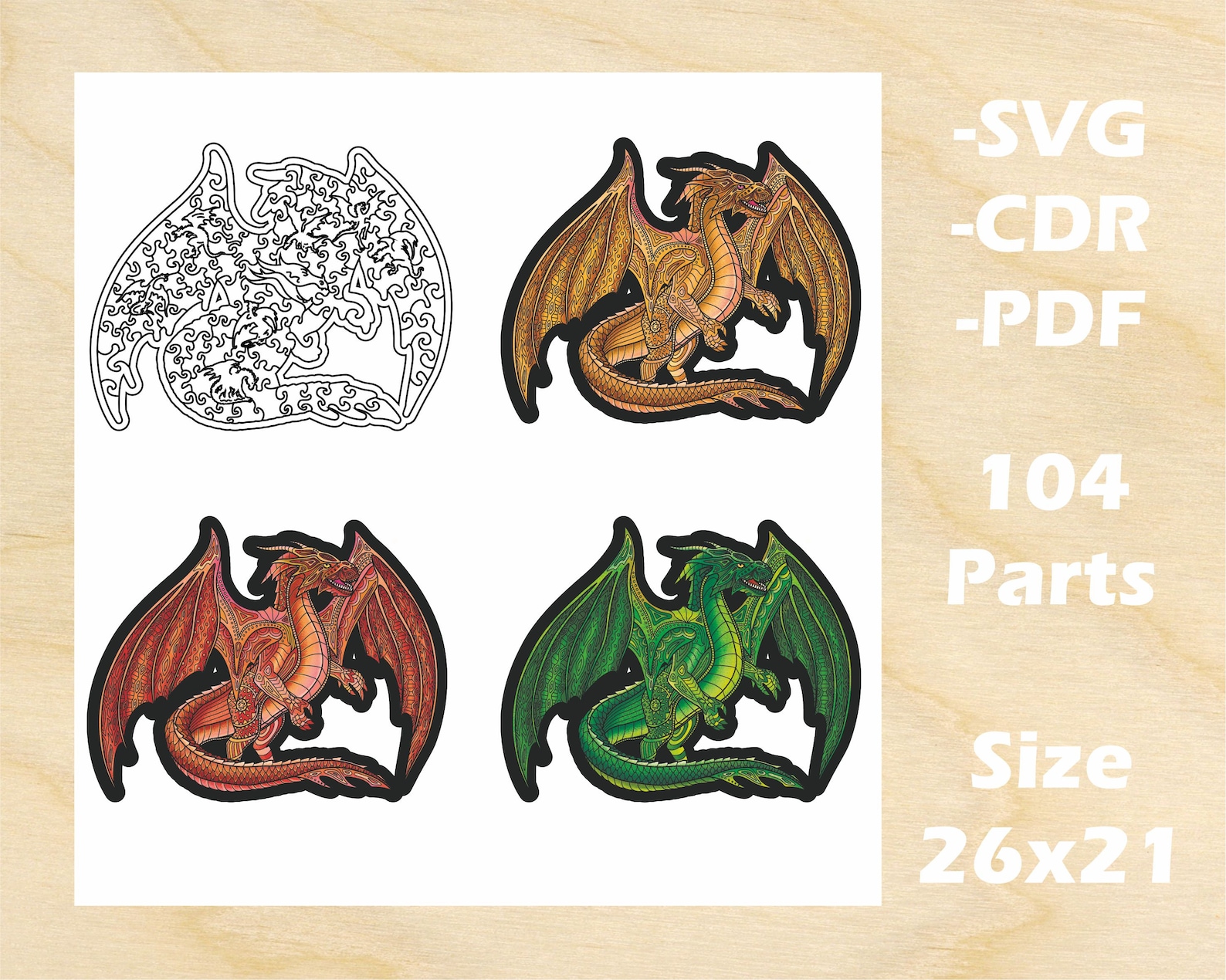 Dragon - Laser Cut Files / Art Instant Downloads / Birthday Gift for ...
