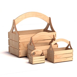 Set of Decorative Baskets – Laser Cut Files. Wooden Flower Basket SVG ...