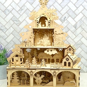 Christmas Scene - Xmas Tree - Laser Cut Files. Laser Cut Project Plan ...