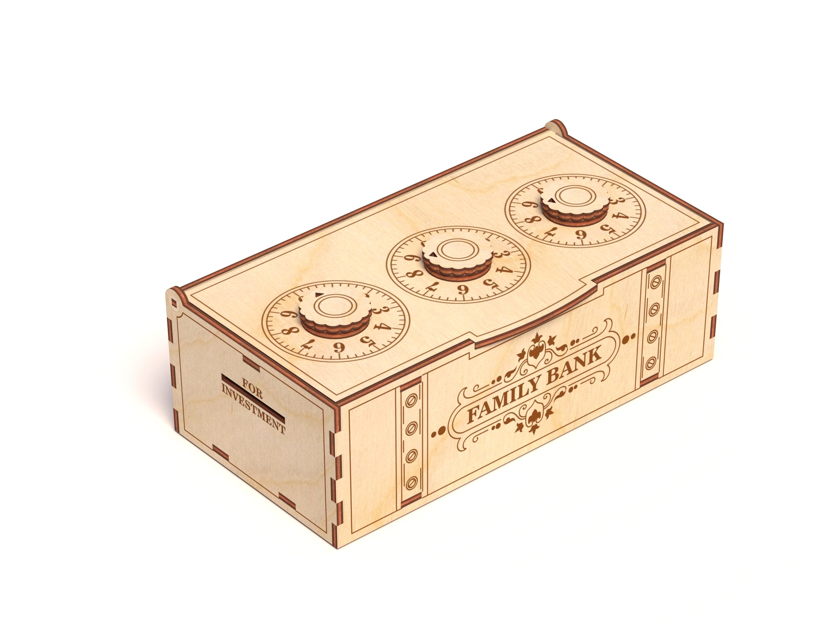 Wooden Box-safe With Combination Lock Laser Cut Files. SVG - Etsy