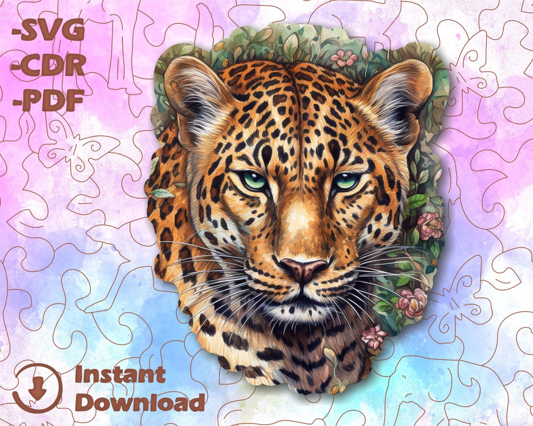 Puzzle Jigsaw- Leopard - Laser Cut Files / Art Instant Downloads ...