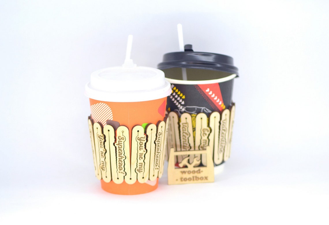 Wooden Coffee Cup Holder - Laser Cut Files - Cup Sleeve Cozy SVG ...