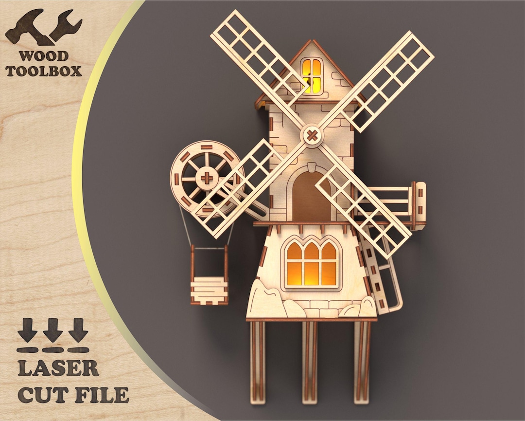 Laser Cut Windmill – SVG File for CNC, Glowforge & Laser Cutters ...