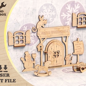Christmas Door - Laser Cut File. Xmas Decorations / Decor for New Year ...